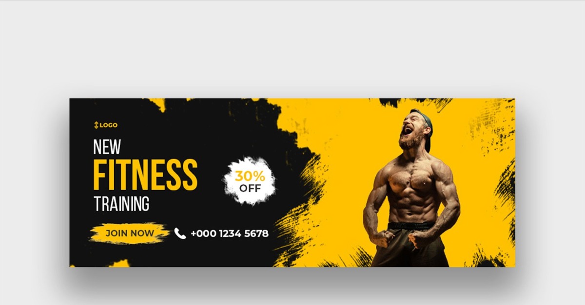 Fitness Gym Social Media Cover Photo - TemplateMonster
