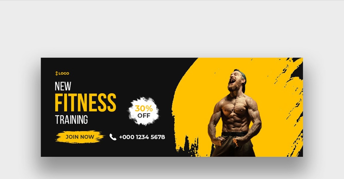 Gym Cover Photo Design Template #295174 - TemplateMonster