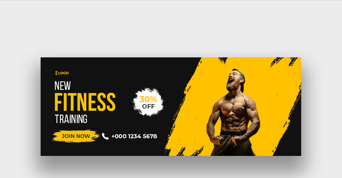 Gym Social Media Cover Photo Template - TemplateMonster