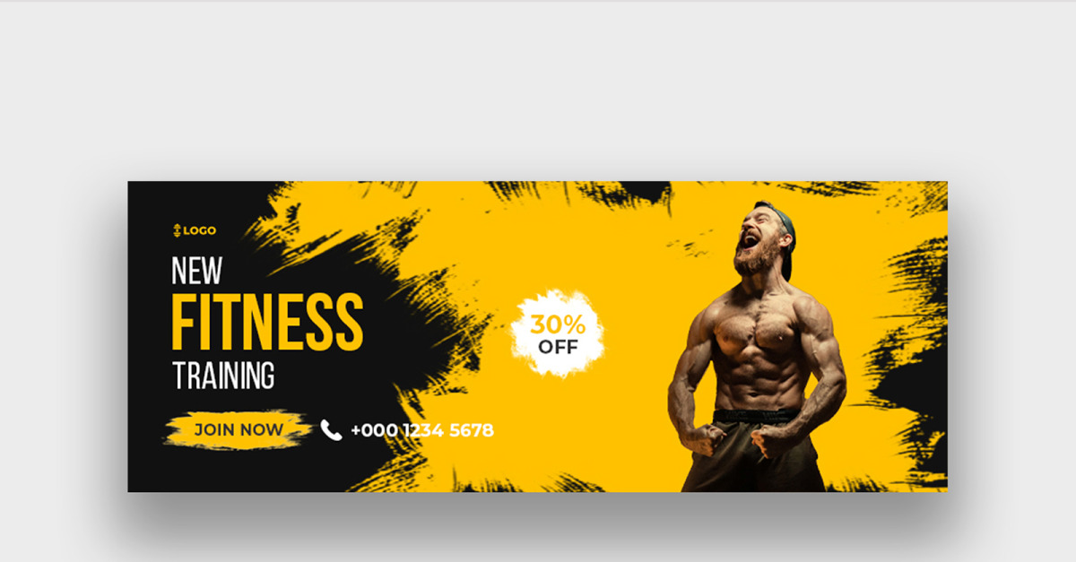 Gym Social Media Cover Photo #295169 - TemplateMonster