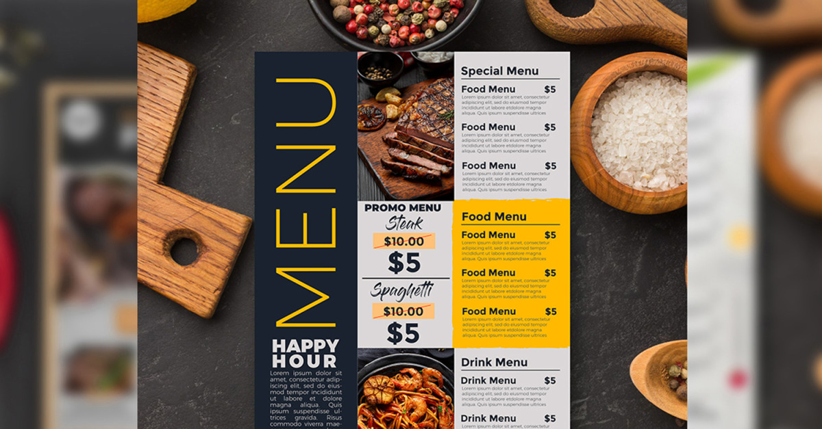 Menu Simples - Modelo de Folheto #295133 - TemplateMonster