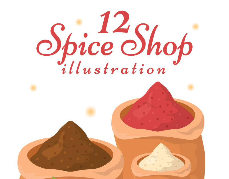 12 Spice Shop and Seasoning Illustration - TemplateMonster