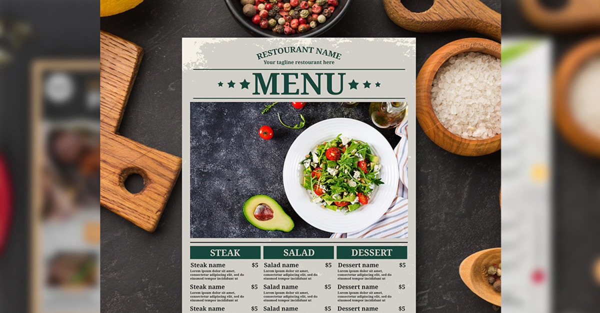 Retro restoran menü şablonu #295212 - TemplateMonster