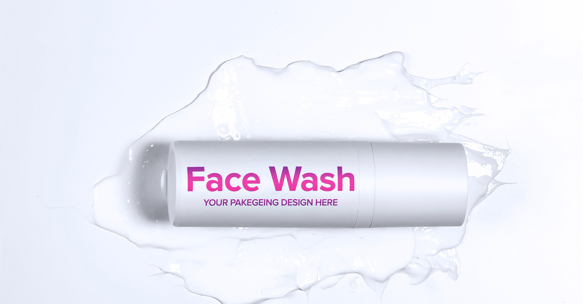 Cosmetics Branding Face Wash Mockup Package and Identity