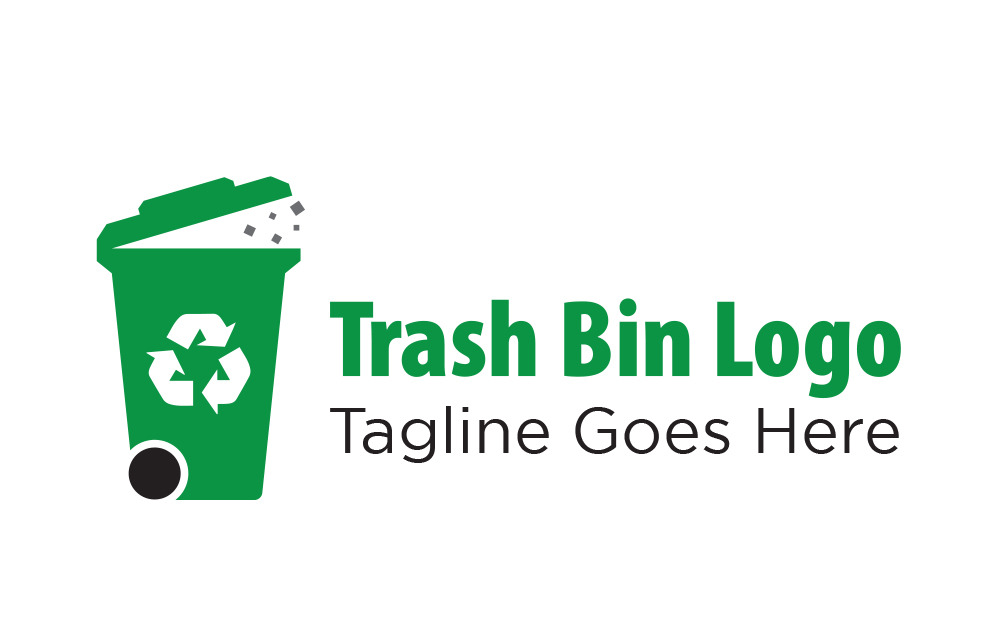 Modern Minimalist Trash Bin Logo Template - TemplateMonster