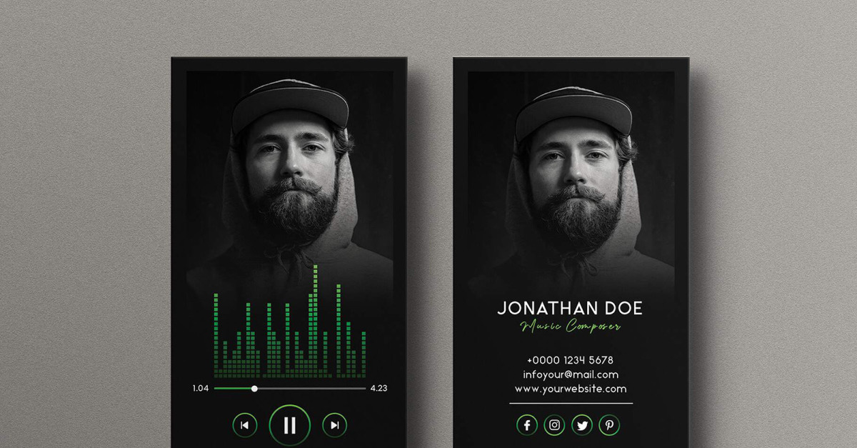 Music Studio Business Card 2 #295394 - TemplateMonster