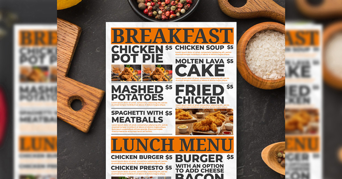 Colazione - Modello di menu del ristorante - TemplateMonster