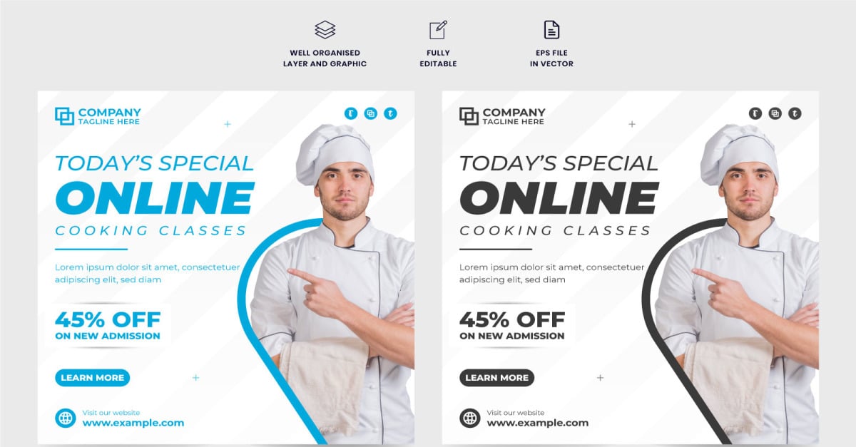 Cooking class advertisement template - TemplateMonster