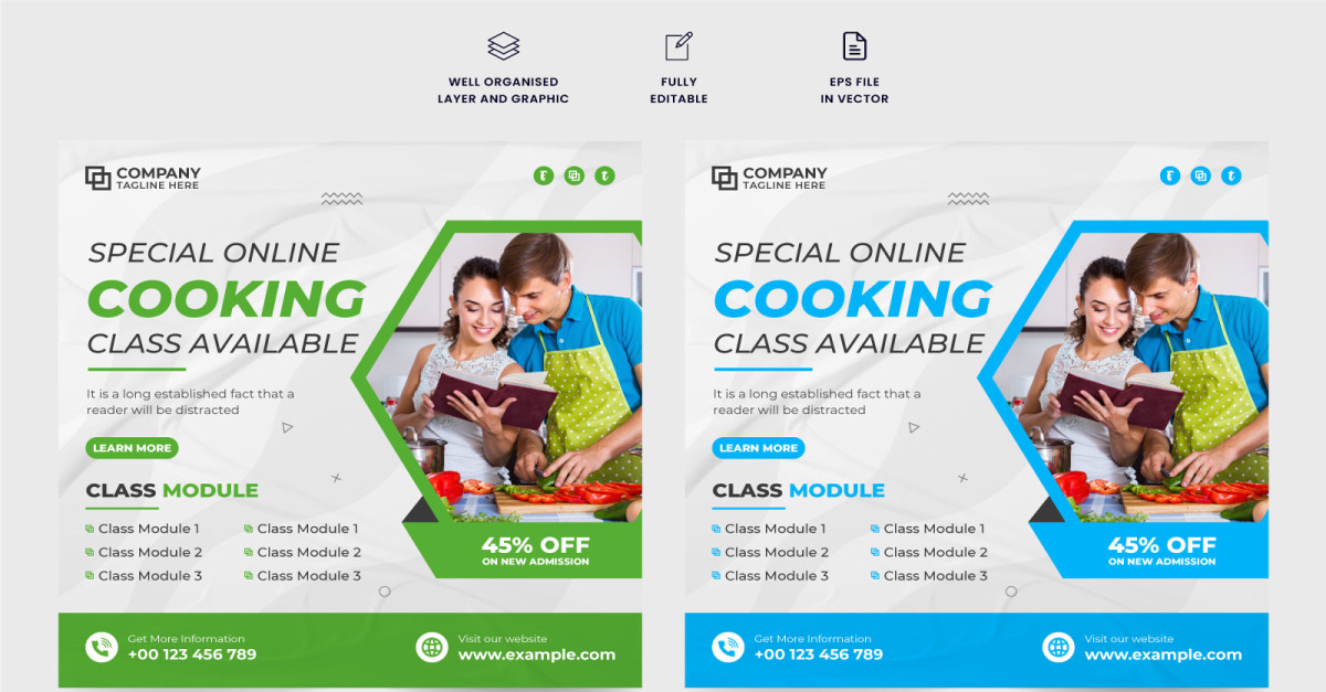 Cooking training promotional web banner - TemplateMonster