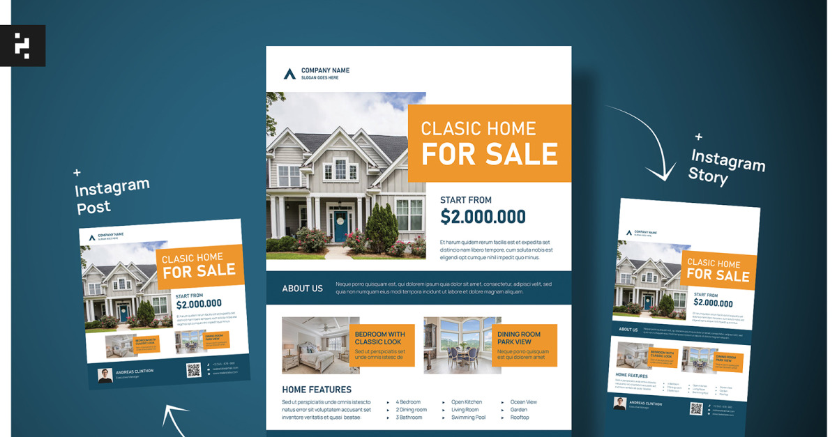 Plantilla de volante de marketing inmobiliario