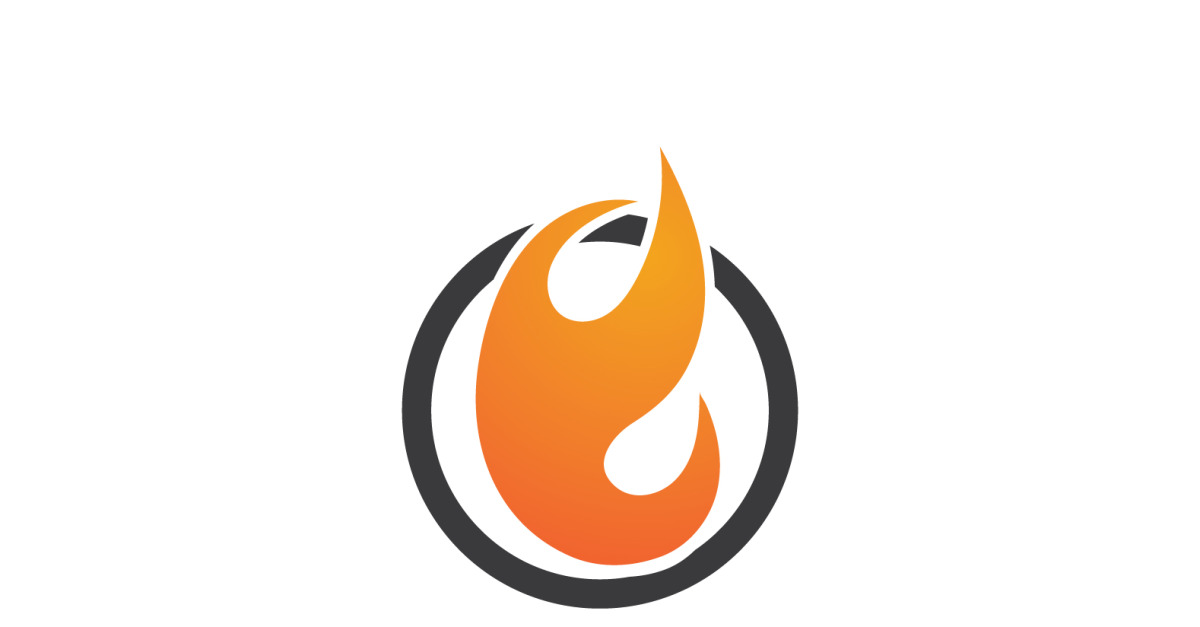 Ateş Alev Vektör Logosu Sıcak Gaz Ve Enerji Sembolü V22