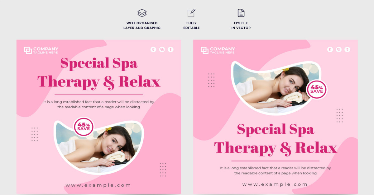 Spa therapy promotion template vector - TemplateMonster