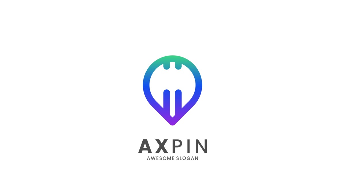 Topór Pin Line Art Logo styl #296141 - TemplateMonster