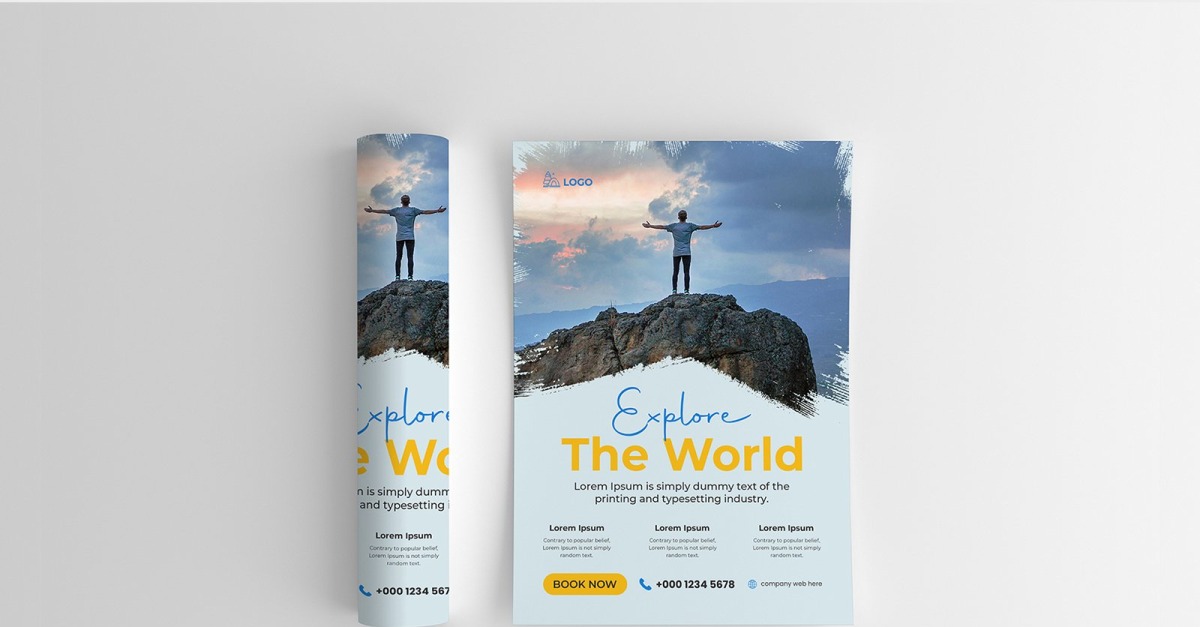 Editable tour travel leaflet template - TemplateMonster