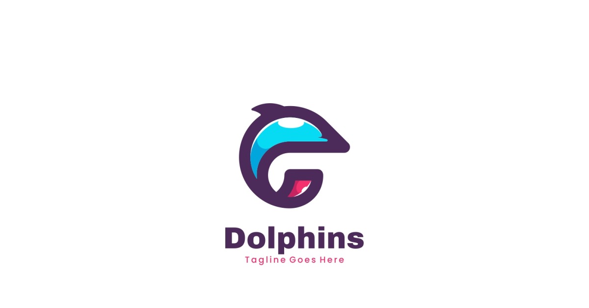 Dolphin Simple Mascot Logo Style #296312 - TemplateMonster