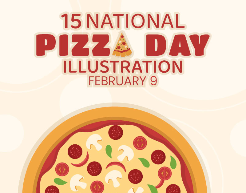 15. Illustration zum Nationalen Pizza-Tag - TemplateMonster