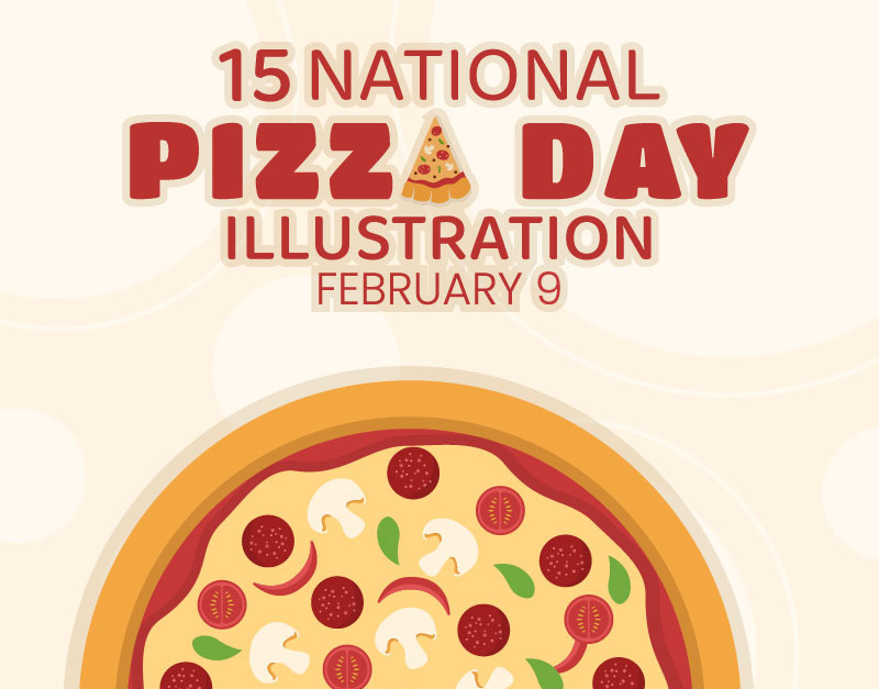 15 Ilustración del Día Nacional de la Pizza - TemplateMonster