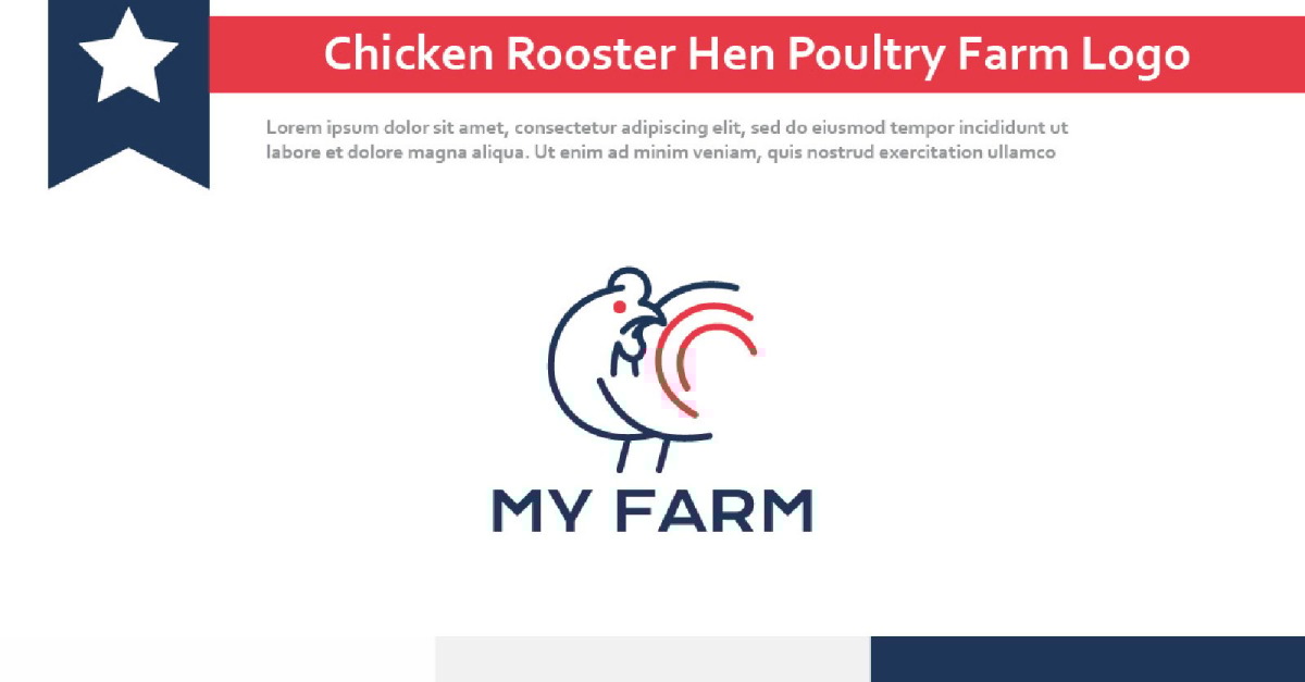 Poulet Coq Poule Volaille Animal Farm Logo - TemplateMonster
