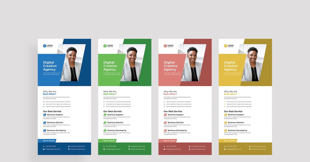 Corporate Rack Card Flyer Template #296437 - TemplateMonster