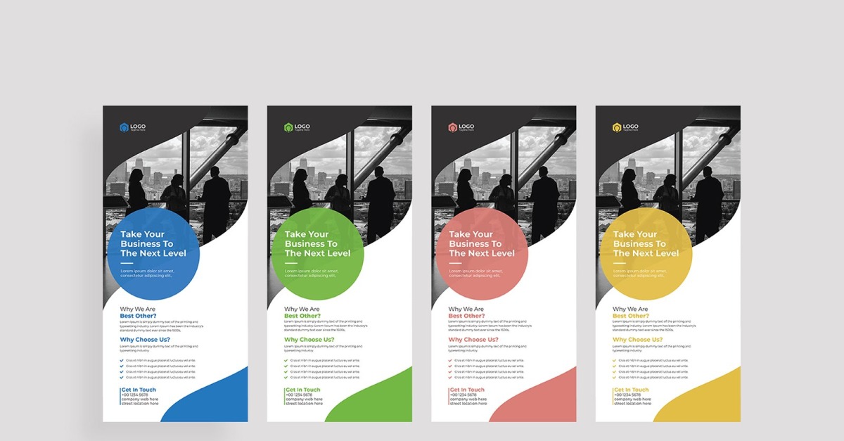 Modern Corporate Rack Card Design #296440 - TemplateMonster