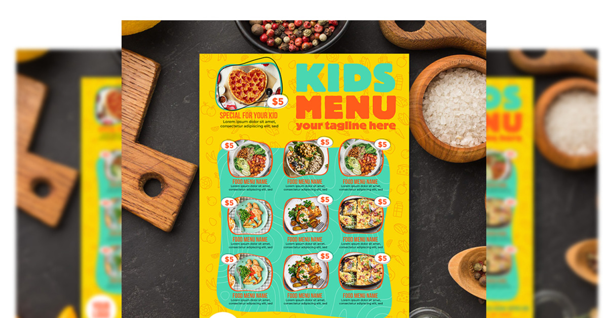 Kids Menu - Flyer Template #3 #296694 - TemplateMonster