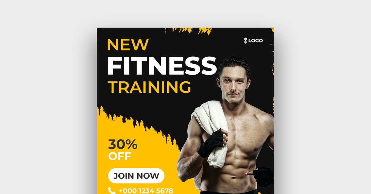 Gym Facebook Post Design Template #296764 - TemplateMonster