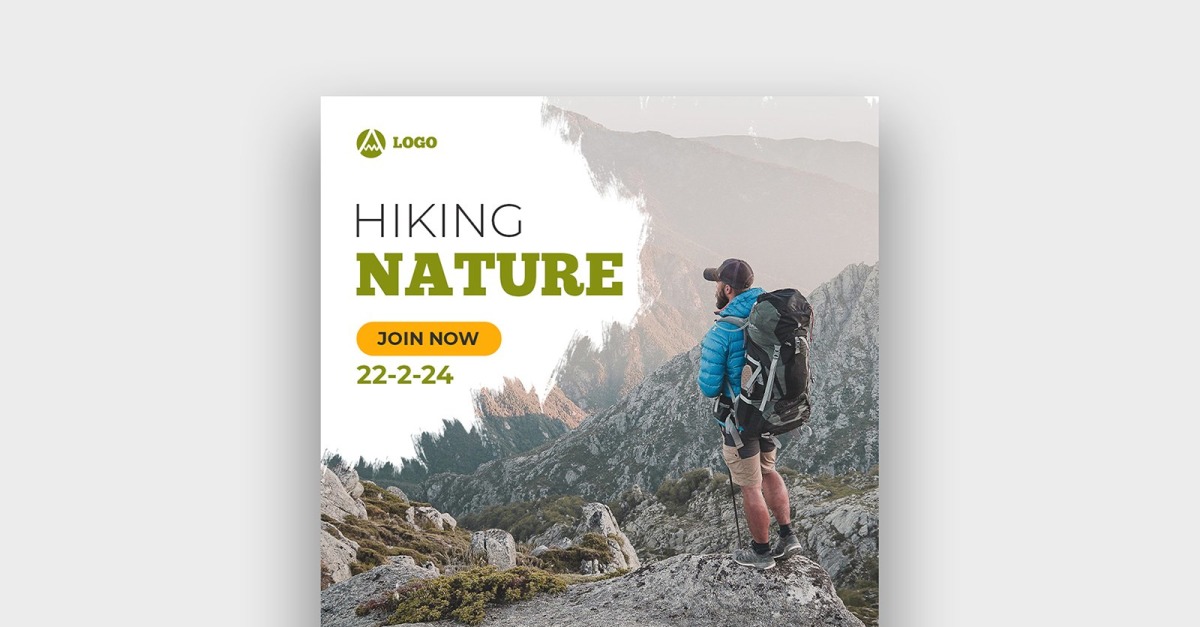Hiking Facebook Instagram Post Design Template