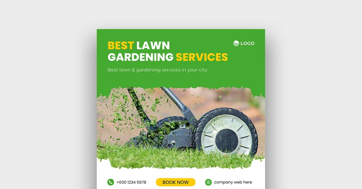 Lawn Mower Facebook Post Template #296794 - TemplateMonster