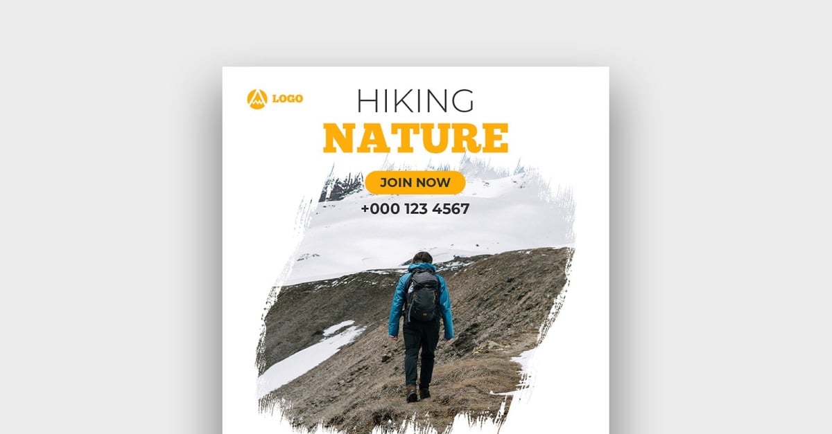 Modern Hiking Instagram Post Design #296783 - TemplateMonster