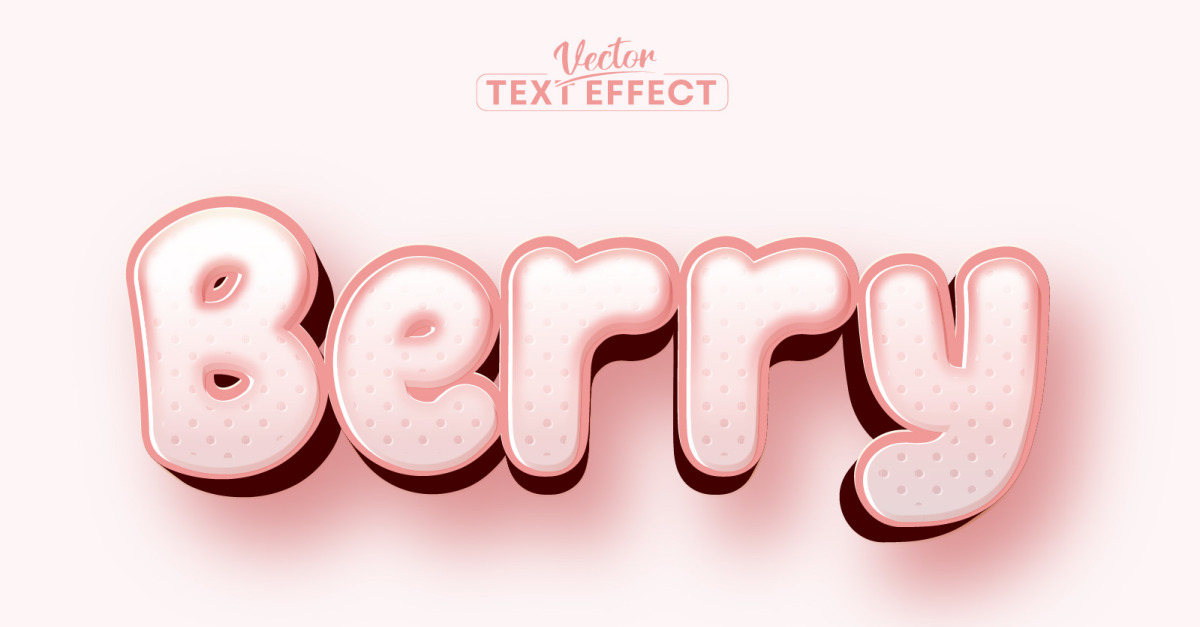 Berry - Editable Text Effect, Pink Cartoon Text Style, Graphics ...