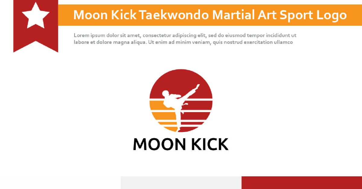 Moon Kick Taekwondo Martial Art Sport Logotipo