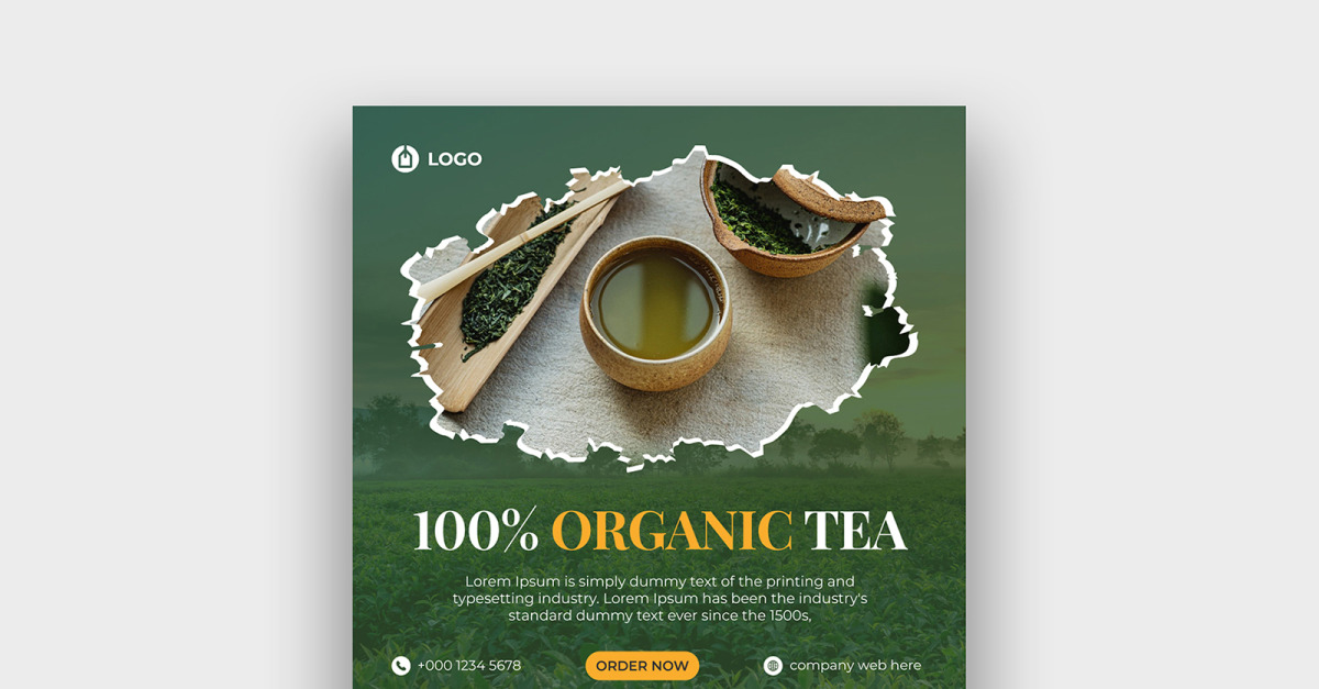 Tea Social Media Post Template #296805 - TemplateMonster