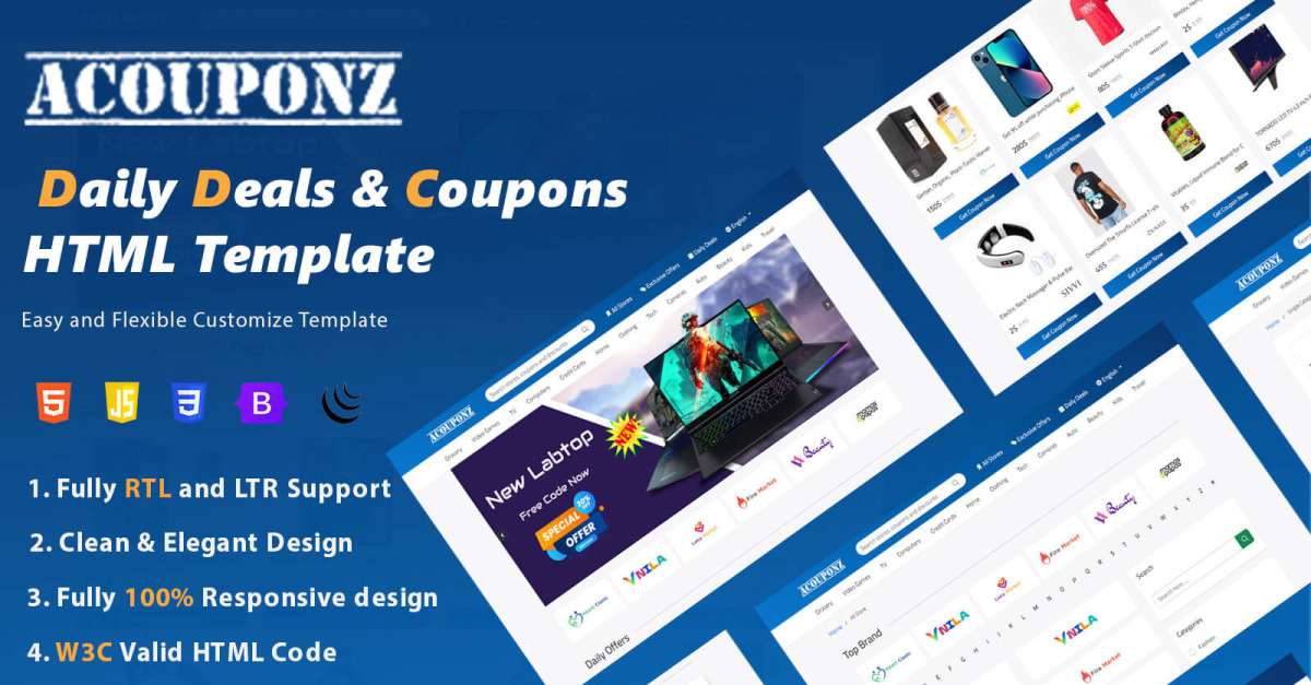 AcouponZ - Plantilla Bootstrap de ofertas diarias y códigos de cupón