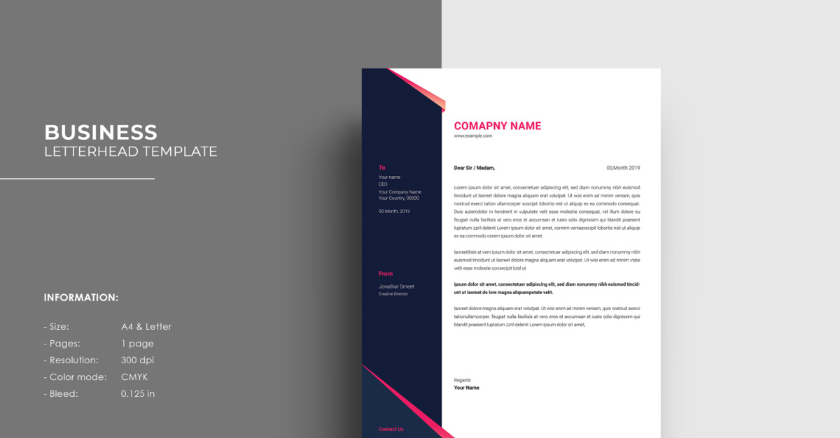Printable Business Letterhead Design Template