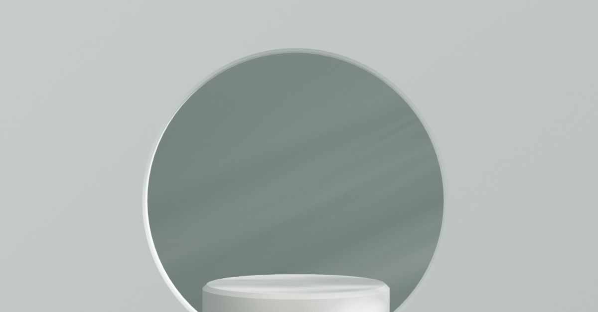 Podium in a Round window for product display presentation