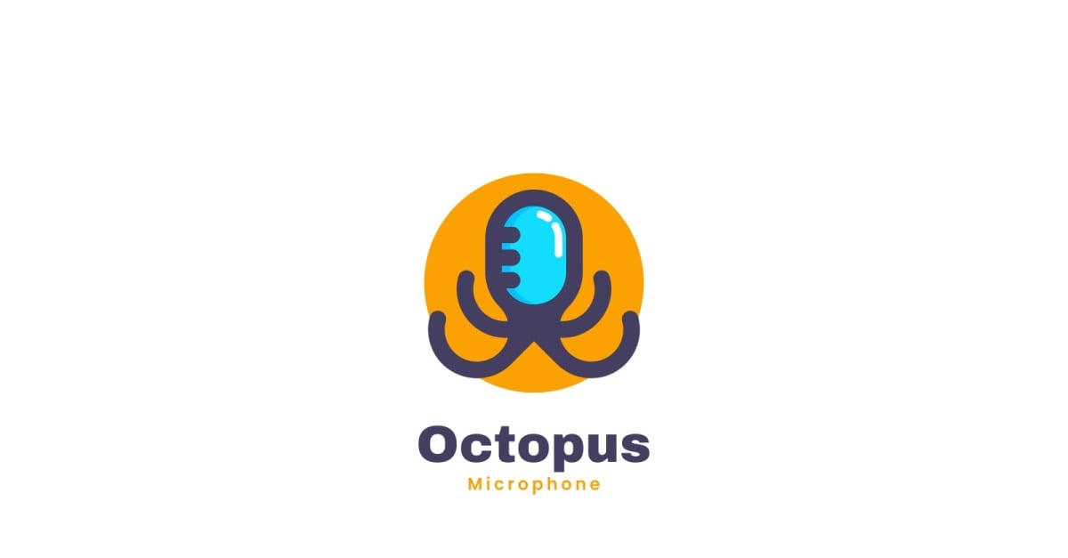 Octopus Microphone Simple Logo #297253 - TemplateMonster