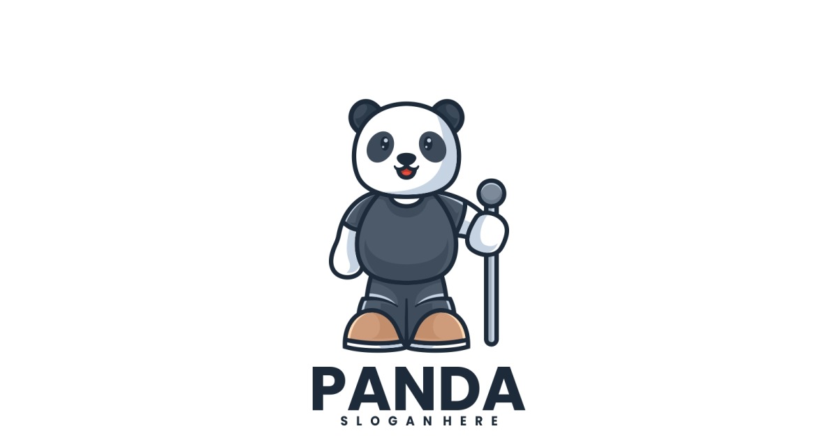 Style de logo de dessin animé panda 3 - TemplateMonster