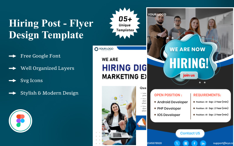 Hiring Post - Flyer Design Template #297341 - TemplateMonster