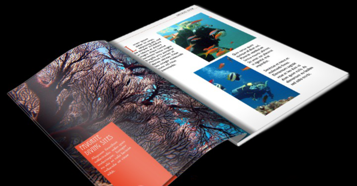 Underwater Themed Magazine Template #297490 - TemplateMonster