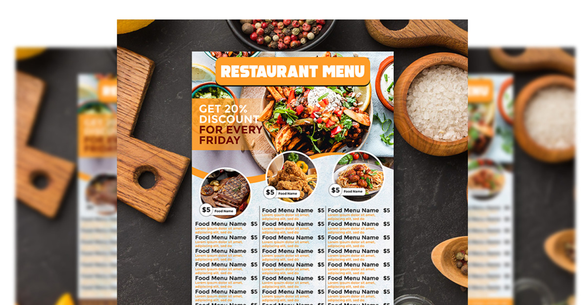 El ilanı menü tasarımı - el ilanı şablonu - TemplateMonster