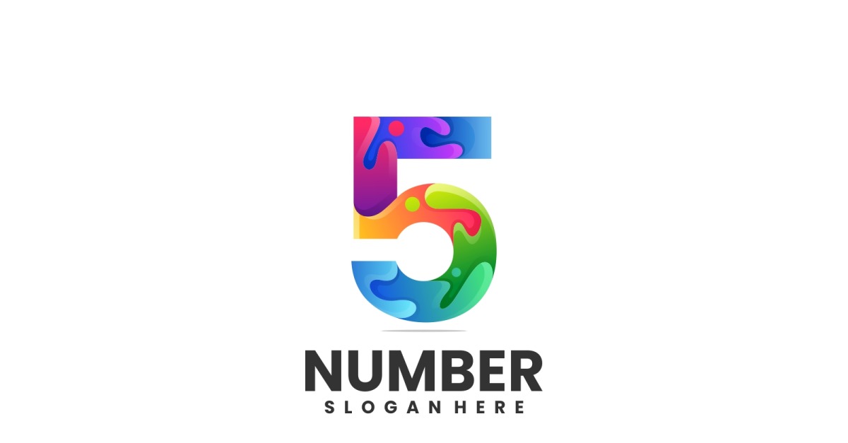 Number 5 Gradient Colorful Logo #297595 - TemplateMonster