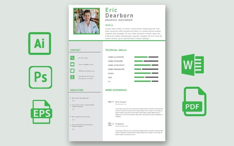 Editable Resume Template - Resume #297670 - TemplateMonster