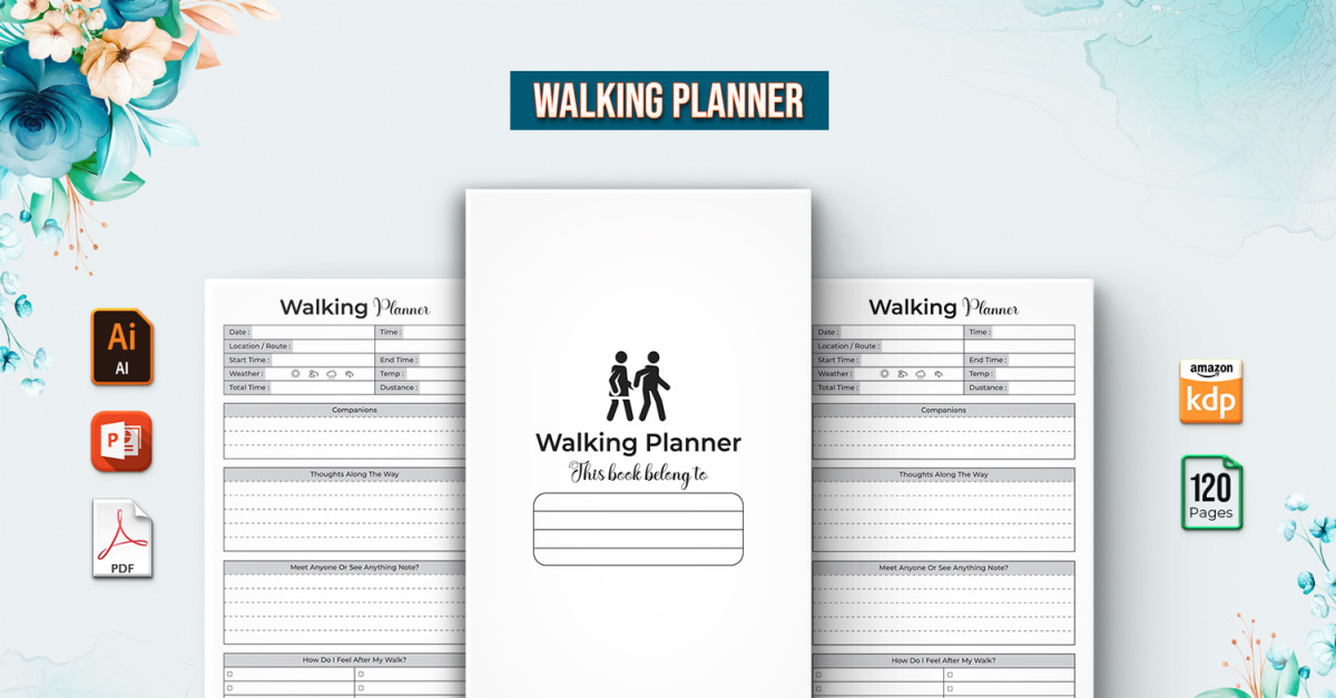 Editable Walking Journal - KDP Interior V-2 - TemplateMonster