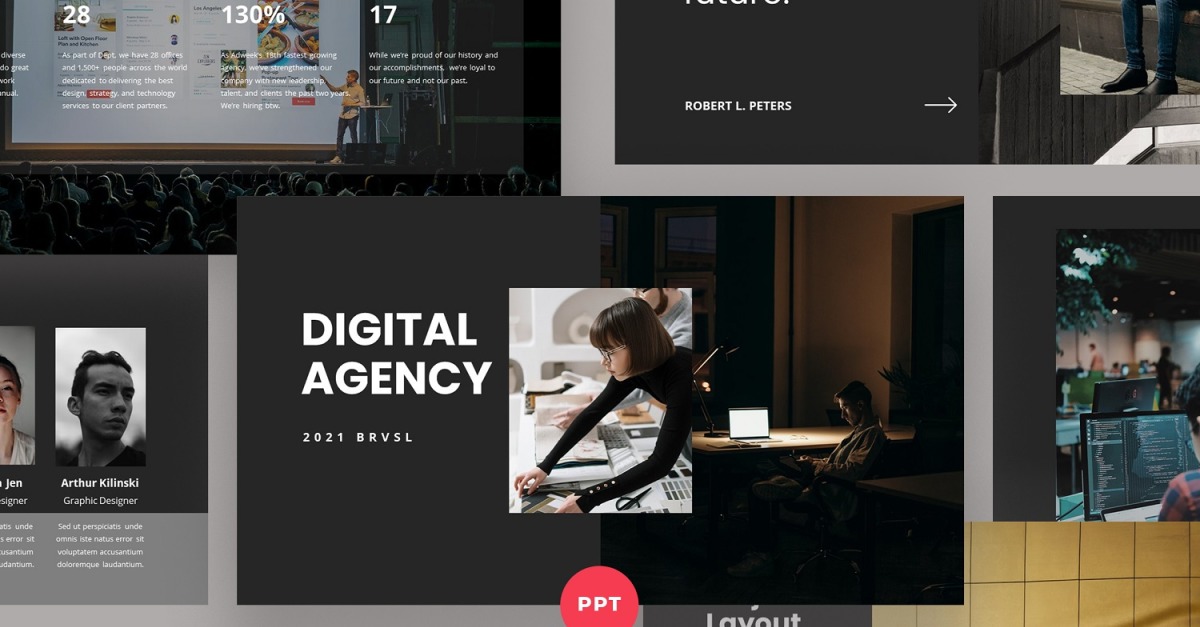 Agency Business PowerPoint Template #297972 - TemplateMonster