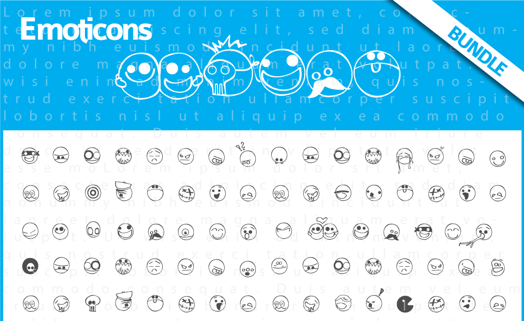 Emoticon Bundle - Handmade and Unique - TemplateMonster