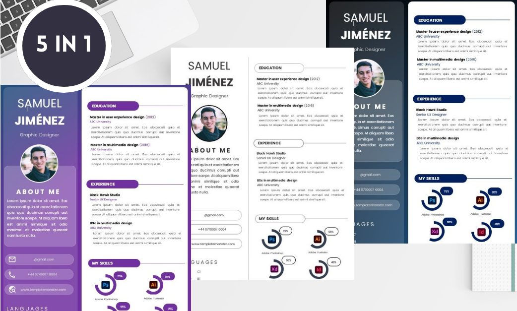 Resume Template of Samuel Jimenez with Cover Letter creative ...