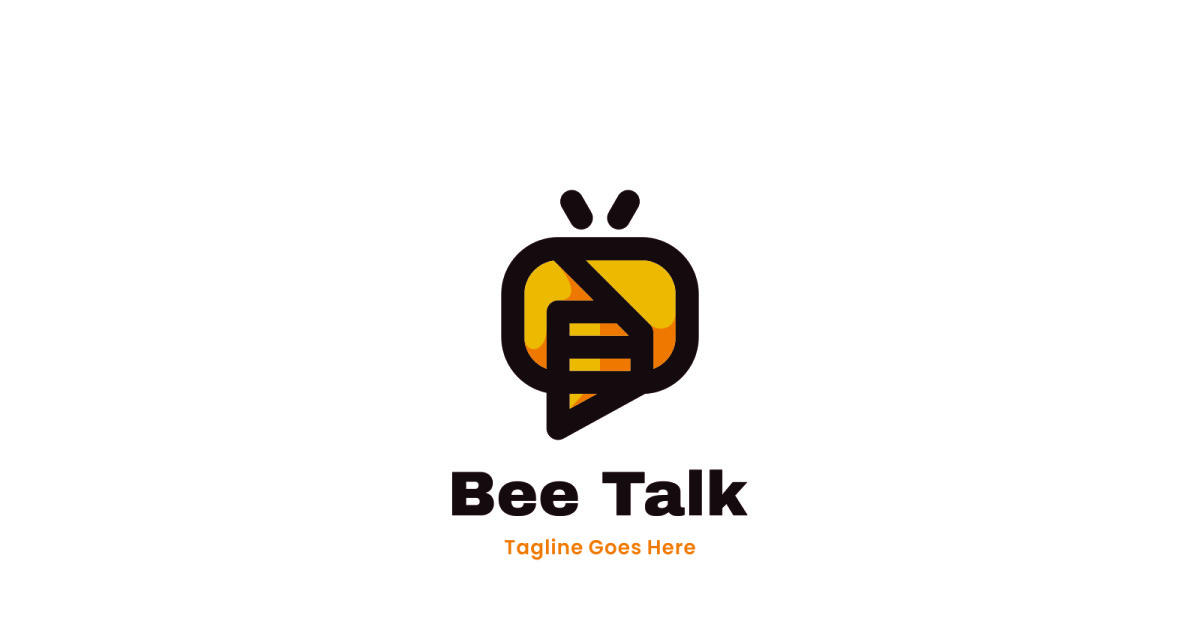 Bee Talk Simple Mascot Logo #298169 - TemplateMonster