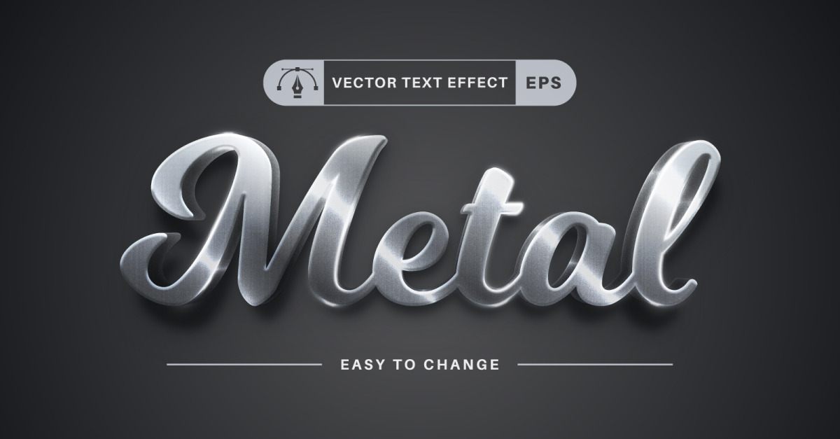 Metal Steel - Editable Text Effect, Font Style
