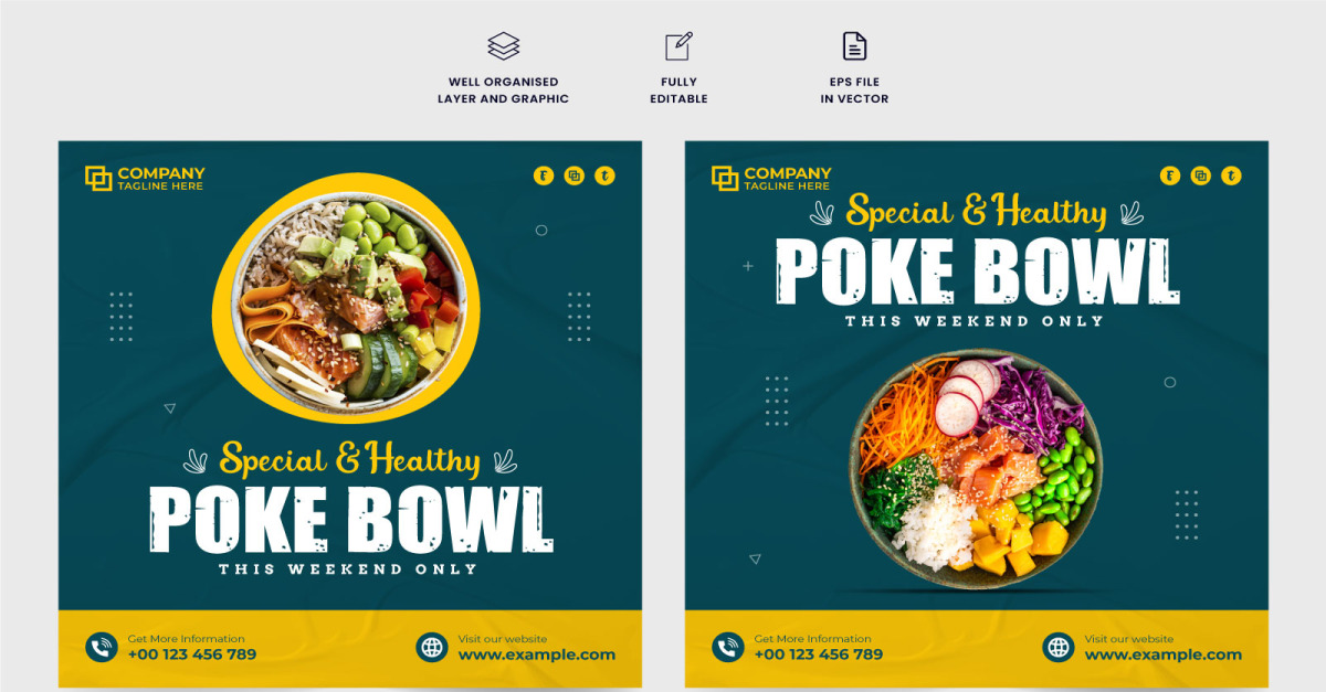 Restaurant social media post design #298192 - TemplateMonster