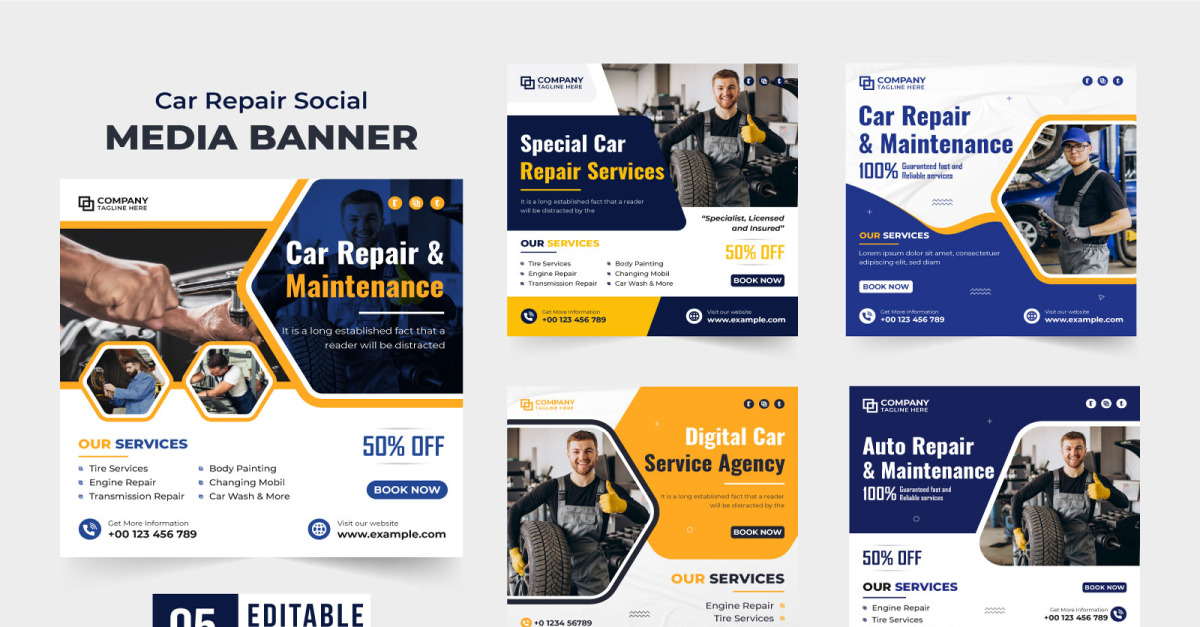 Car repair service social media post - TemplateMonster